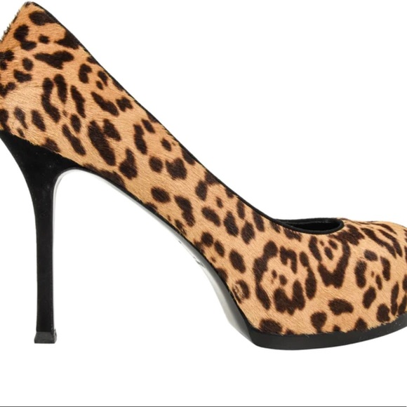 Yves Saint Laurent | Shoes | Ysl Tribute Pump Leopard Print Authentic ...